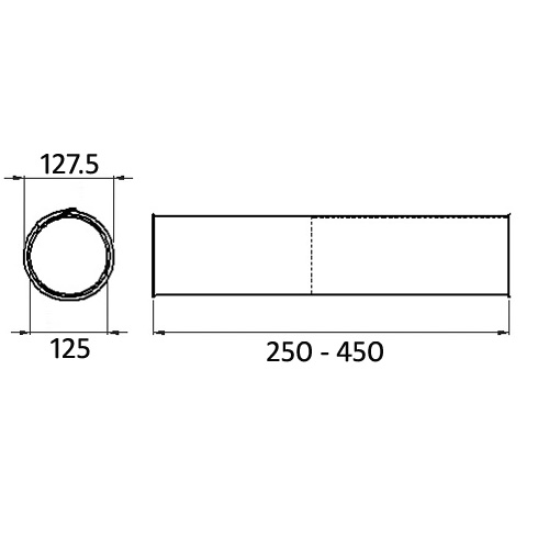 DUCTING RIGID Telescopic Tube 125mm Diameter